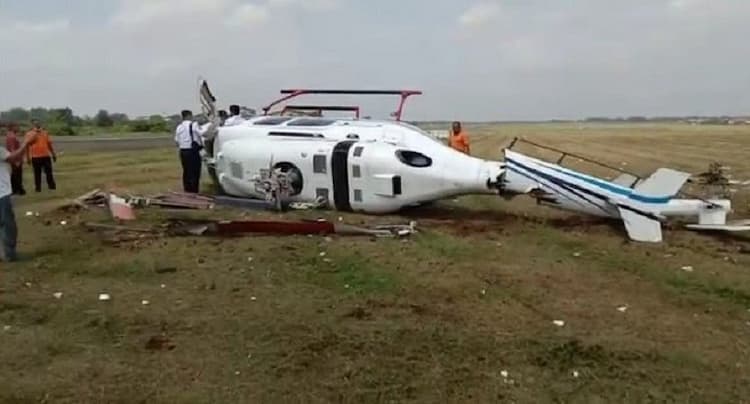 Inalillahi! Helikopter Kemenhub Jatuh di Curug Tangerang, Begini Kondisinya